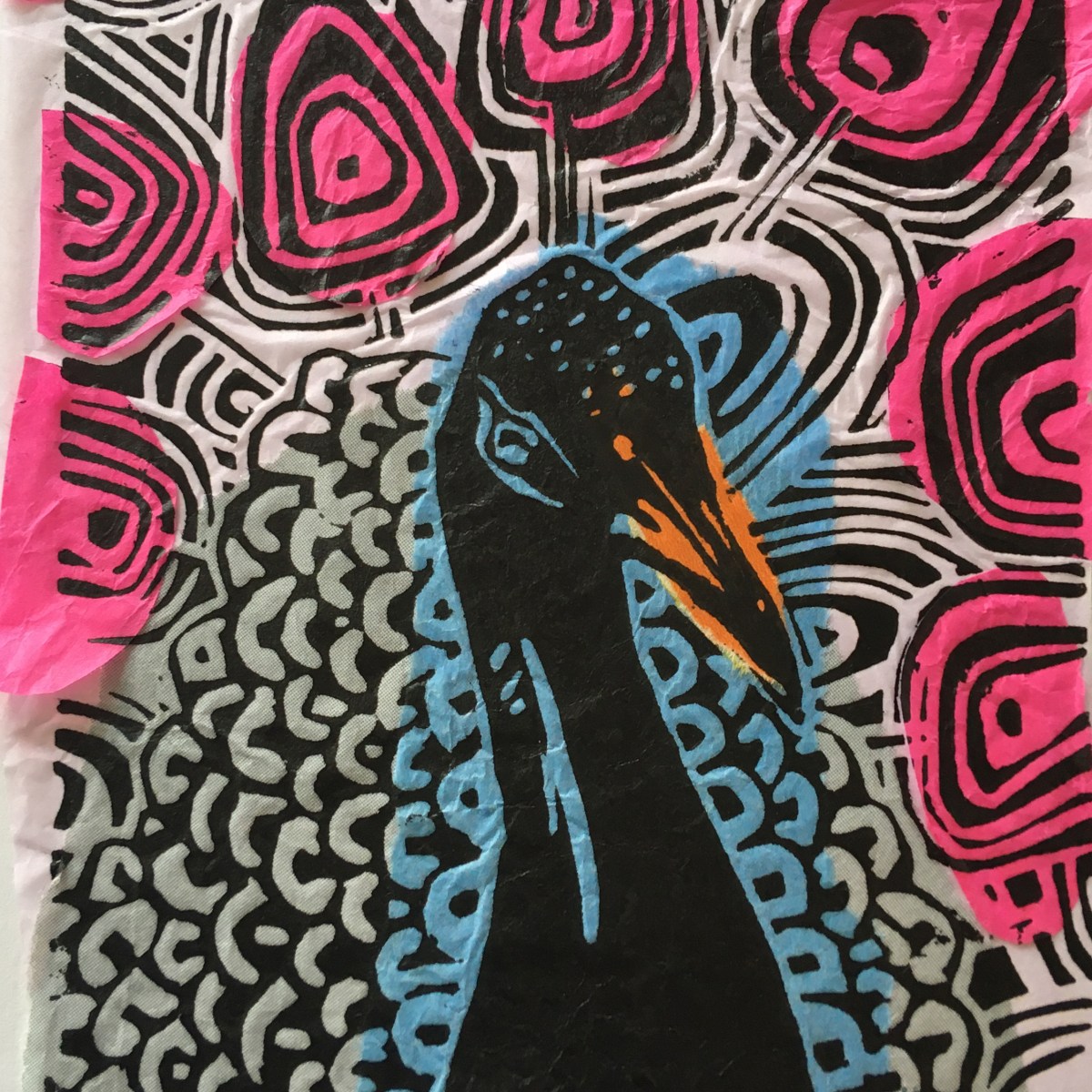 Lino-cut with Chine-collé – Cardiff Print Workshop